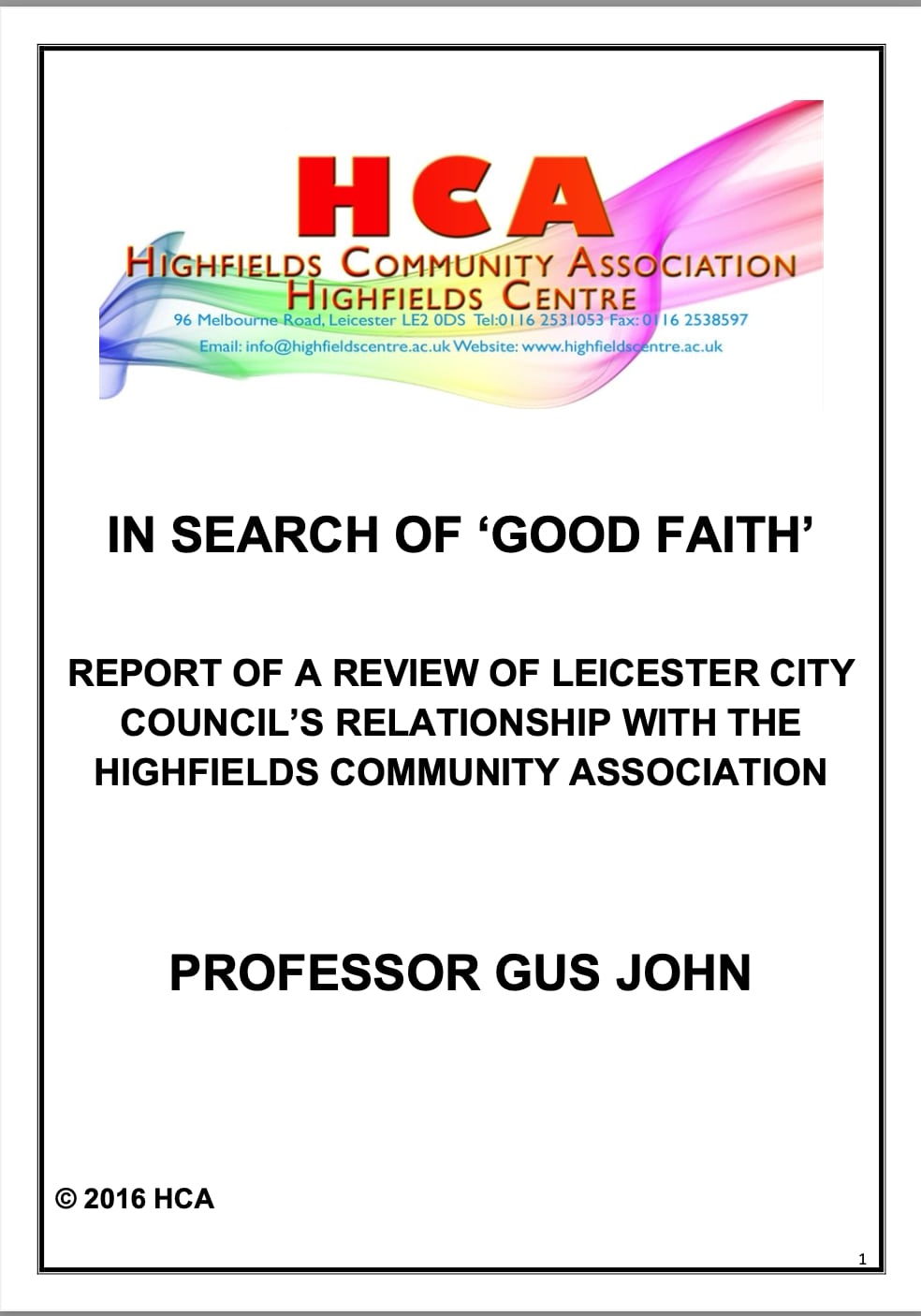 ‘In Search of Good Faith’ – Report of a review of Leicester City ...